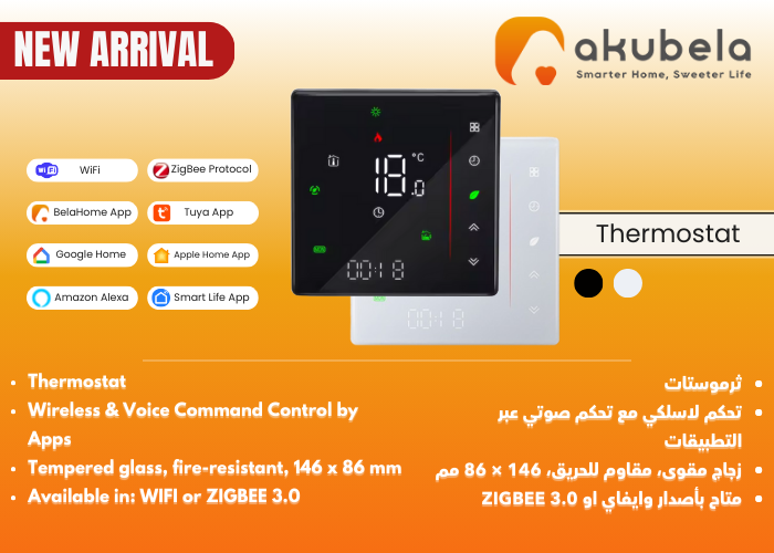 Zigbee Thermostat Fancoil - Black